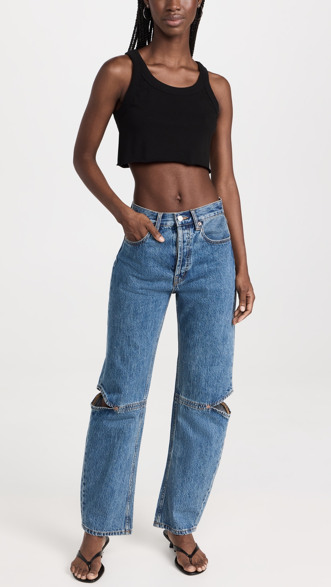 STILL HERE Still Here Cowgirl Jeans with Knee Cutouts